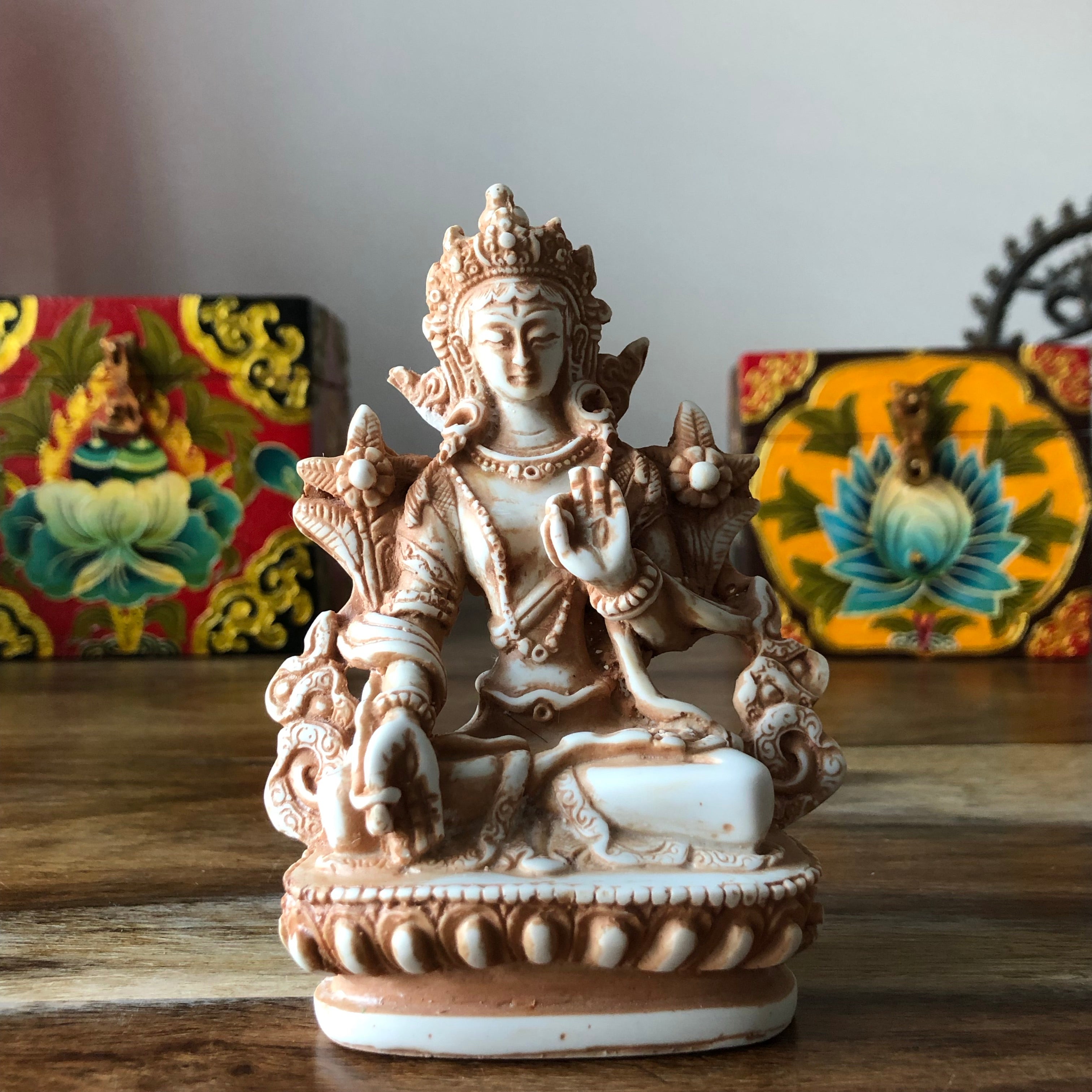 White Tara Resin Statue 12cm | White Tara Statue Buddhist statue – The Buddha Buddha