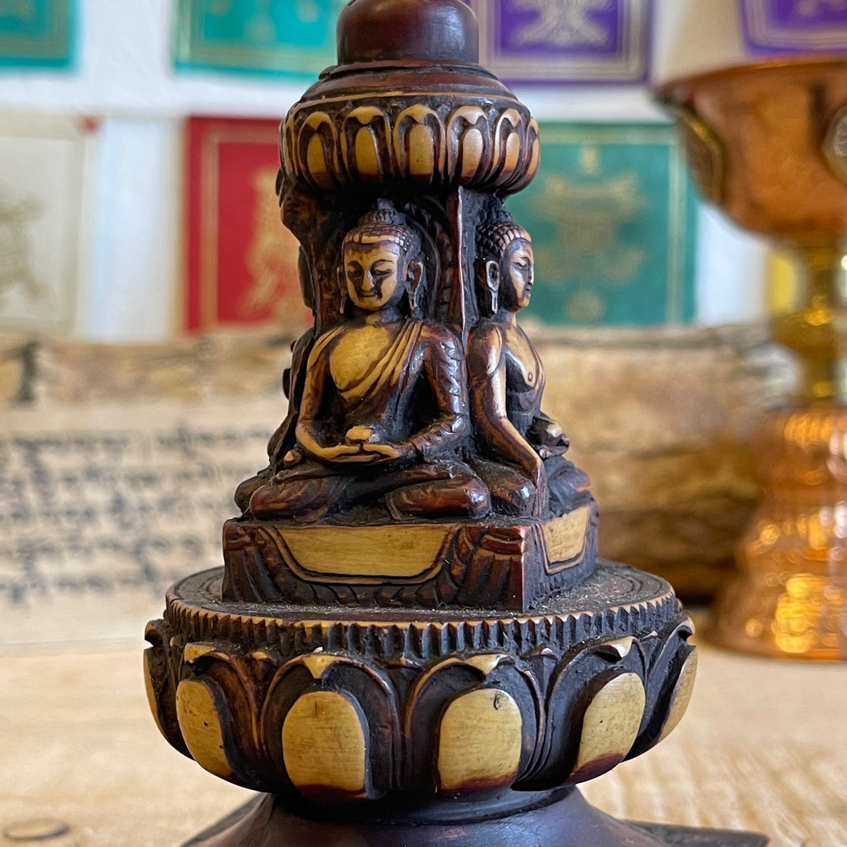 Resin Statue of Stupa 15cm Buddhist Stupa statue – The Buddha Buddha