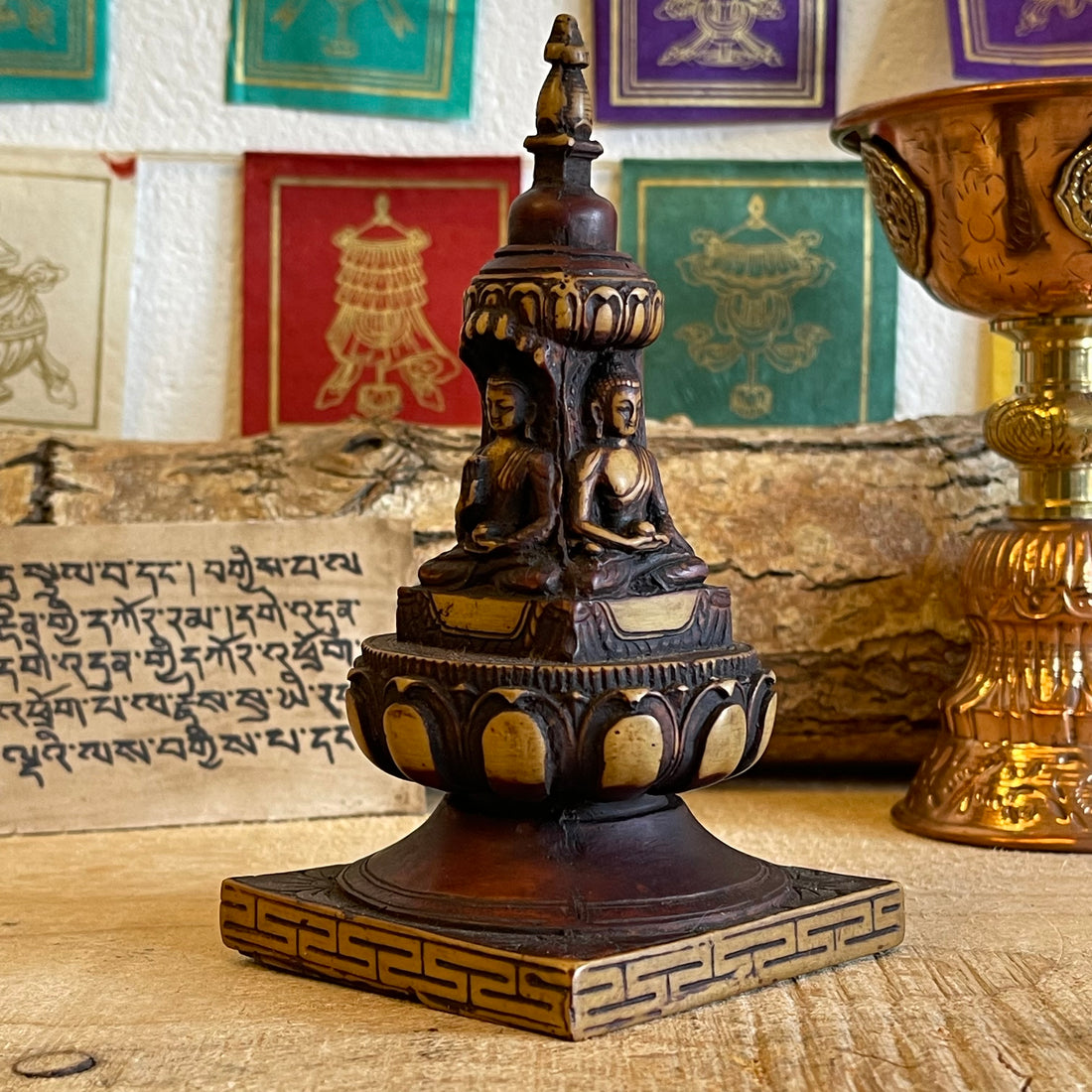 Resin Statue of Stupa 15cm Buddhist Stupa statue – The Buddha Buddha