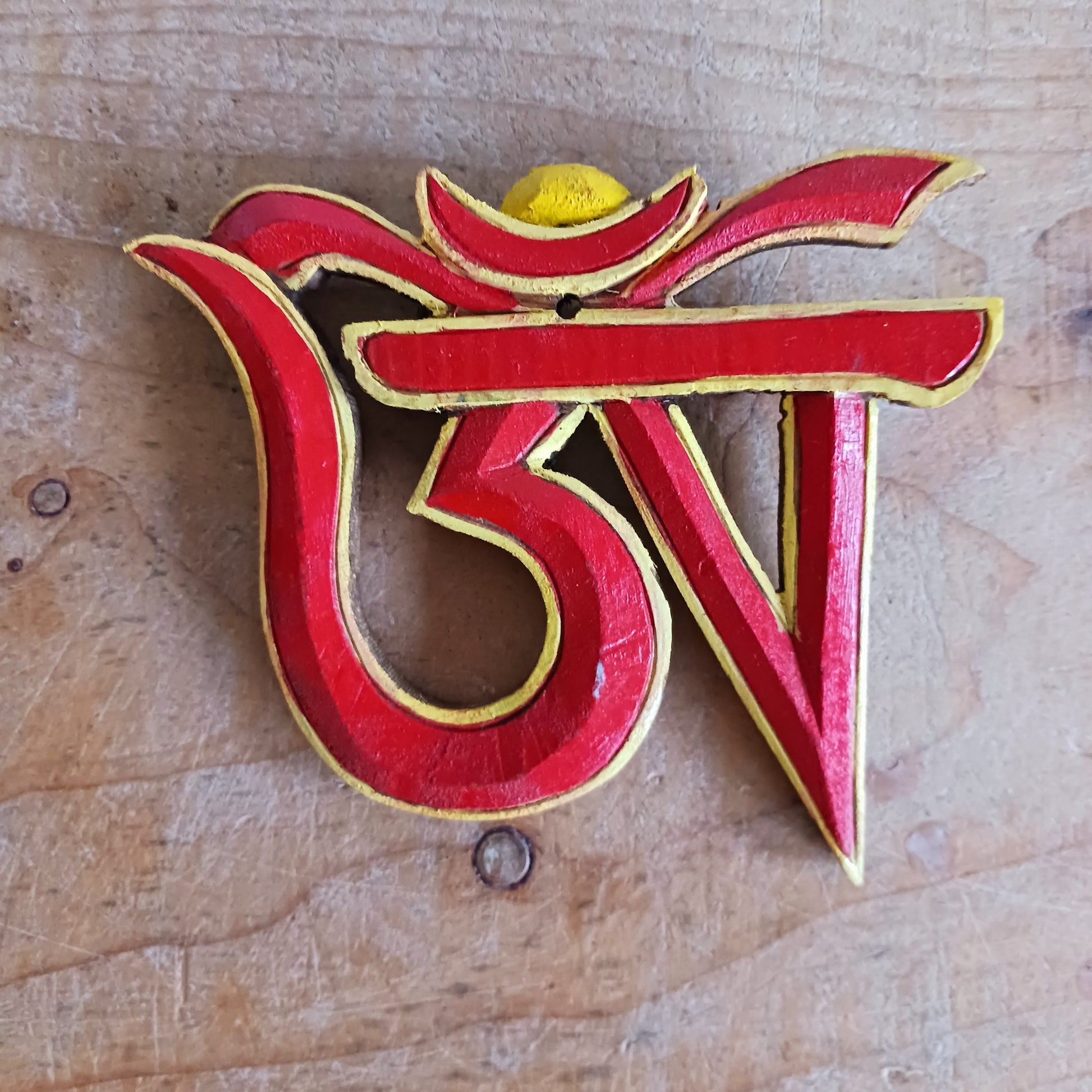Tibetan style "Om" Symbol Wooden Wall Hanging – The Buddha Buddha