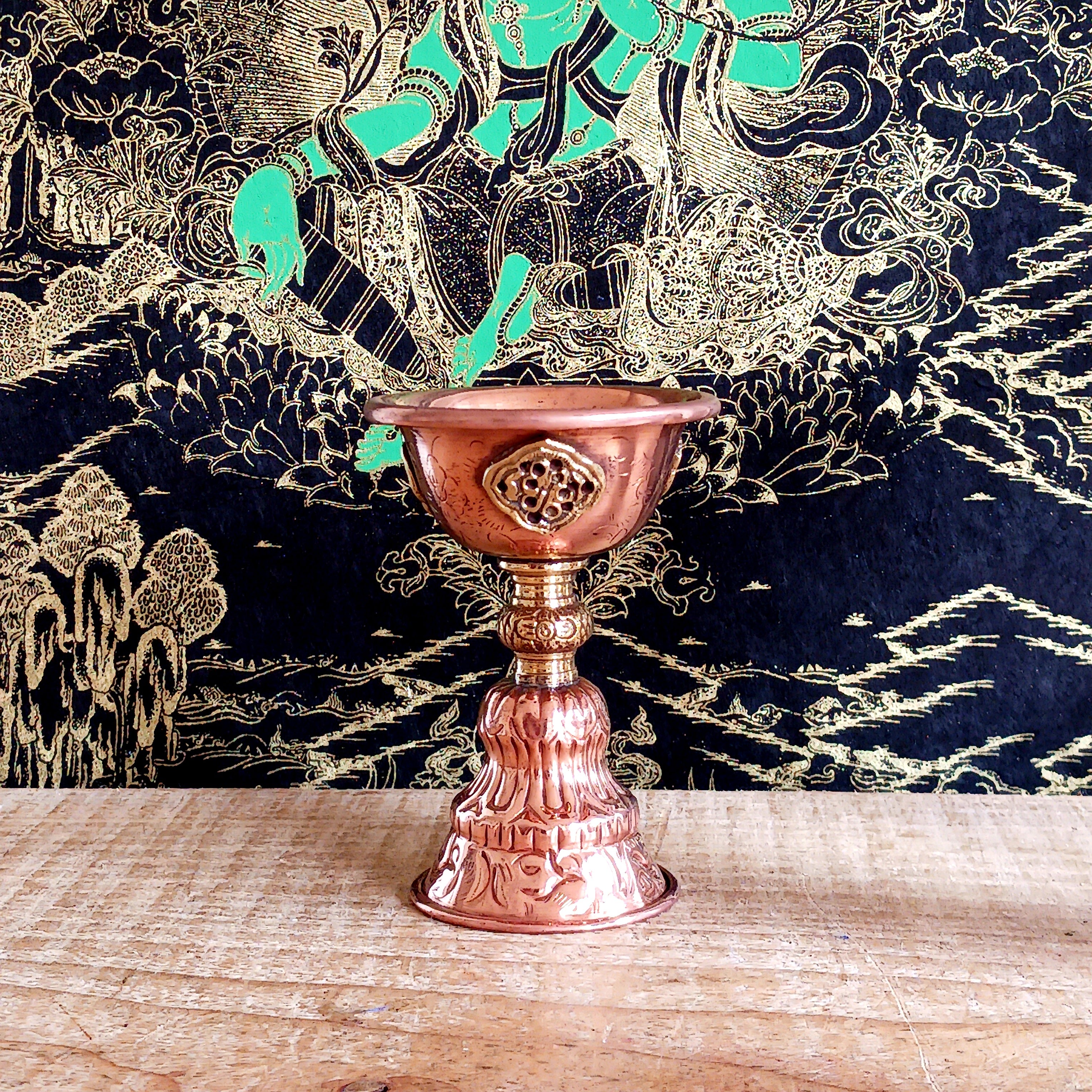 Traditional Tibetan Butter Lamp for Buddhist Offerings – Copper – The ...